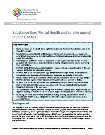 Substance Use, Mental Health and Suicide among Inuit in Canada ...